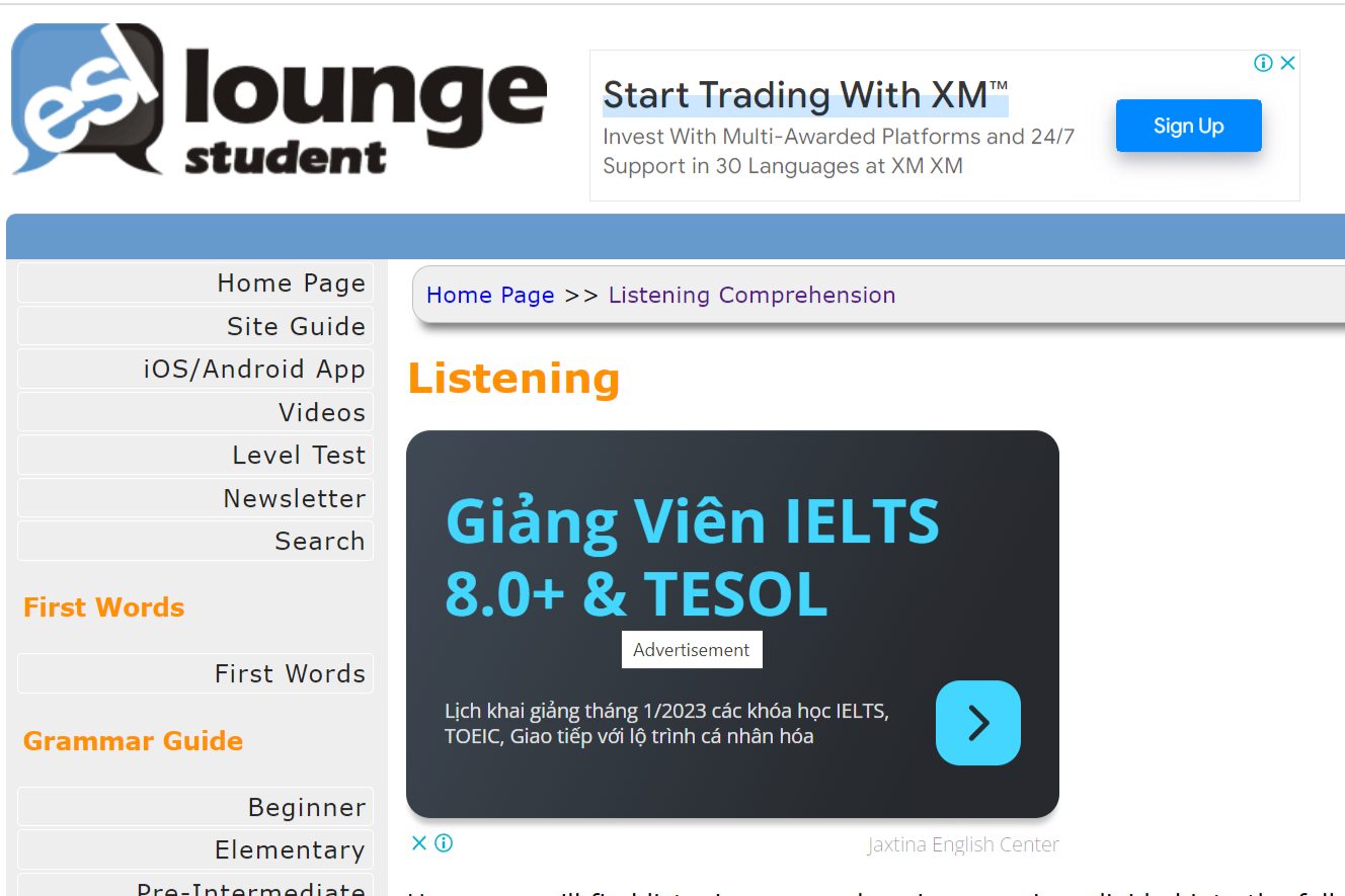 10 Trang web luyện nghe Tiếng Anh miễn phí đặc biệt hiệu quả - Hallo English